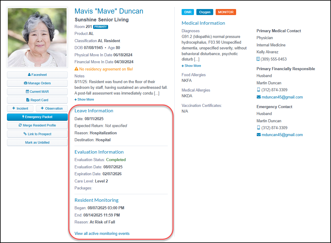 Resident Profile Reference Guide – Medtelligent