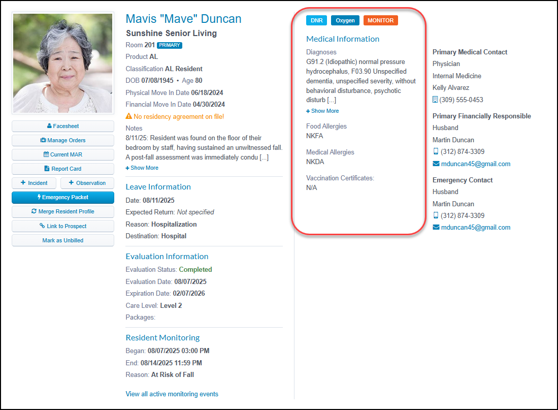 Resident Profile Reference Guide – Medtelligent