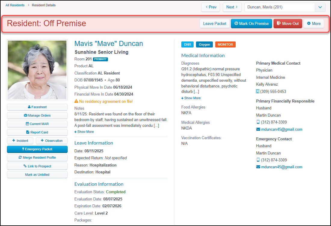 Resident Profile Reference Guide – Medtelligent