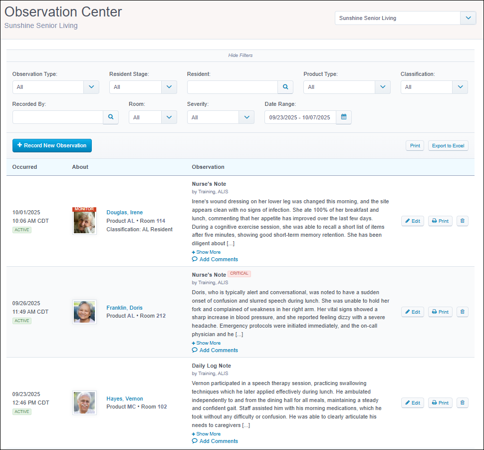 Observations Reference Guide – Medtelligent