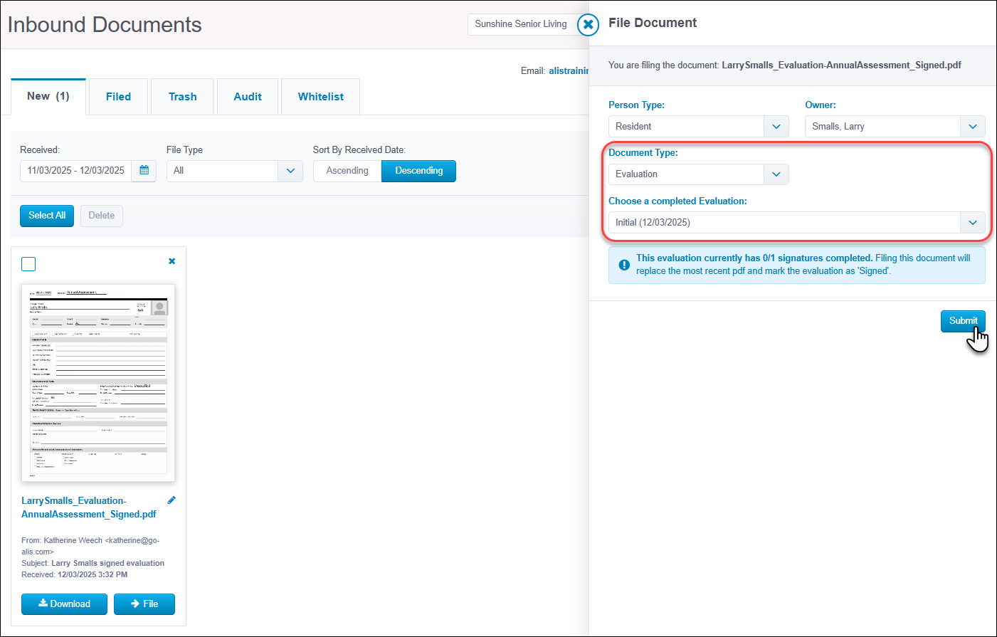 Inbound Documents Reference Guide – Medtelligent