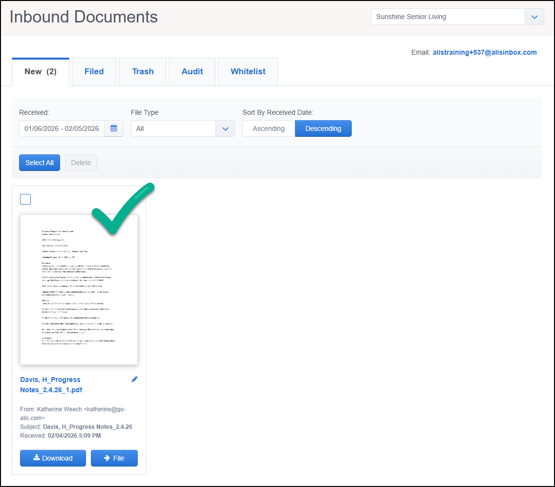 Inbound Documents Reference Guide – Medtelligent